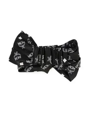 Mcm Monogram-print Silk Satin Headband