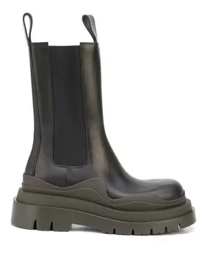 Bottega Veneta Tire Leather Ankle Boots