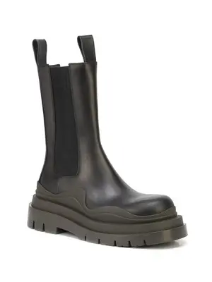 Bottega Veneta Tire Leather Ankle Boots