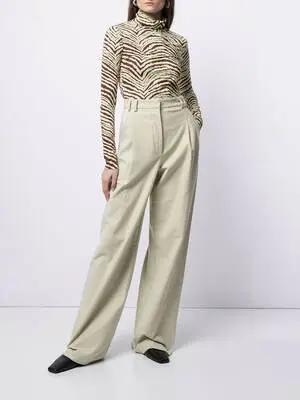 Proenza Schouler White Label Tiger-print High-neck Top