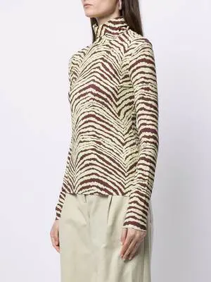 Proenza Schouler White Label Tiger-print High-neck Top