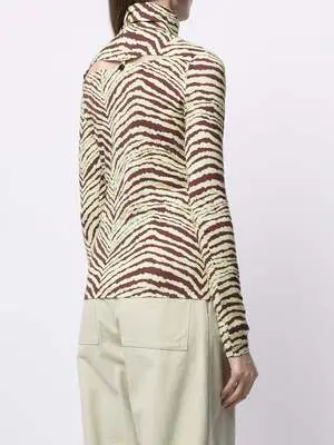Proenza Schouler White Label Tiger-print High-neck Top
