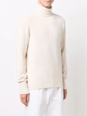 DRUMOHR Ribbed Knit Turtleneck Jumper - Neutrals