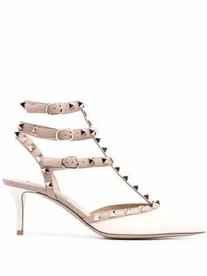 Valentino Garavani Rockstud Caged Pump 65mm - Neutrals
