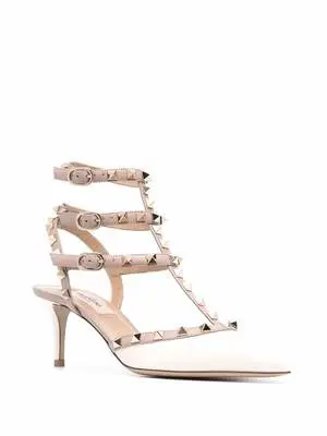 Valentino Garavani Rockstud Caged Pump 65mm - Neutrals