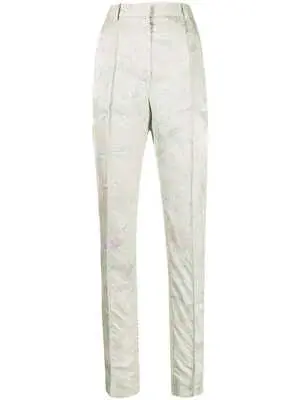 Shanghai Tang X Yuni Ahn Floral Jacquard Skinny Trousers - Green