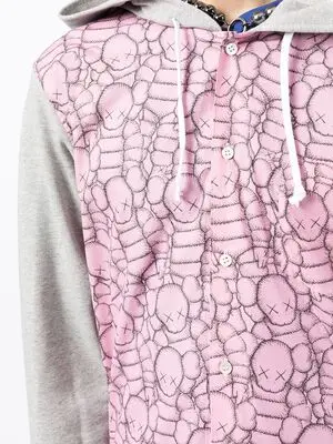 Comme Des Garçons Colour-block Cotton Hoodie