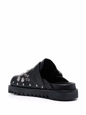 TOGA VIRILIS Embellished Leather Clogs - Black