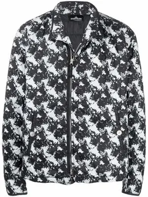 Stone Island Graphic Print Jacket - Black