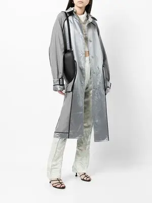 Shanghai Tang Satin Reversible Trench Coat