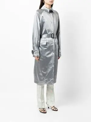 Shanghai Tang Satin Reversible Trench Coat