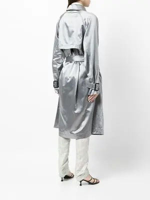 Shanghai Tang Satin Reversible Trench Coat
