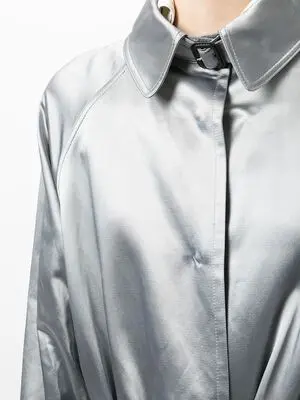 Shanghai Tang Satin Reversible Trench Coat