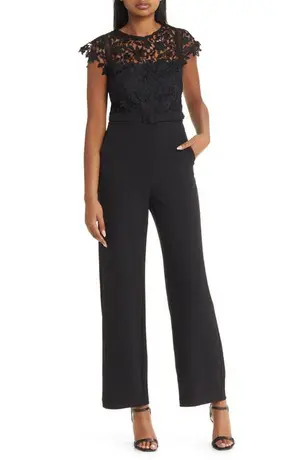 Eliza J Lace Bodice Jumpsuit