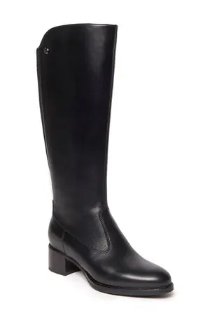 NEROGIARDINI Burnished Leather Knee High Boot - Black