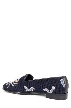 BYPAIGE Needlepoint Crab Flat - Navy