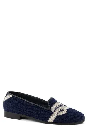 BYPAIGE By Paige Needlepoint Nautical Flats - Navy