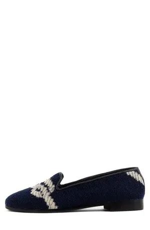 BYPAIGE By Paige Needlepoint Nautical Flats - Navy