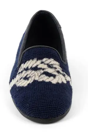 BYPAIGE By Paige Needlepoint Nautical Flats - Navy