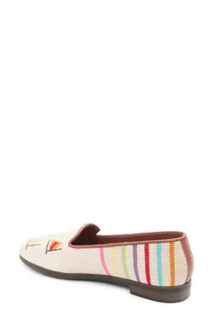 BYPAIGE Needlepoint Nautical Flats - Tan