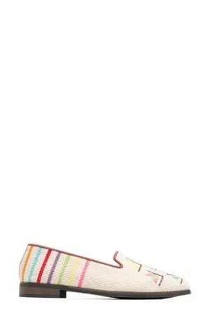BYPAIGE Needlepoint Nautical Flats - Tan