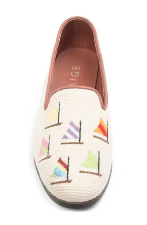 BYPAIGE Needlepoint Nautical Flats - Tan