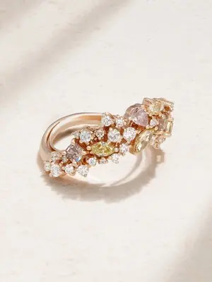 ANANYA Scatter 18-karat Rose Diamond Ring - Gold
