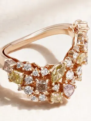 ANANYA Scatter 18-karat Rose Diamond Ring
