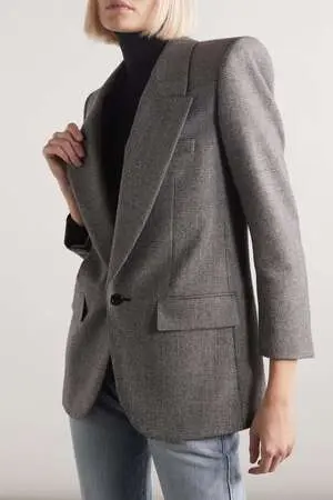 Saint Laurent Prince Of Wales Checked Wool Blazer
