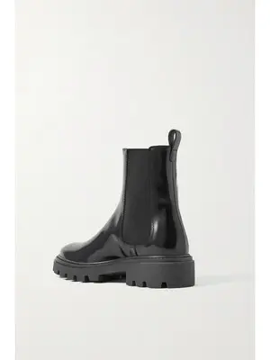 TOD'S Gomma Pesante Glossed-leather Chelsea Boots - Black
