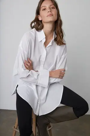 Velvet By Graham & Spencer Rachel Oversized Button-up Shirt