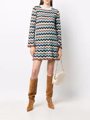 Missoni Stripes Mini Dress - Brown