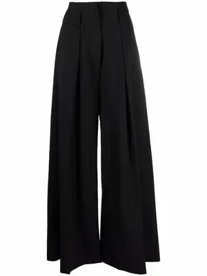 Alberto Biani Mid-rise Palazzo Trousers - Black