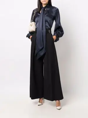 Alberto Biani Mid-rise Palazzo Trousers - Black