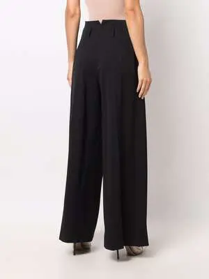 Alberto Biani Mid-rise Palazzo Trousers - Black