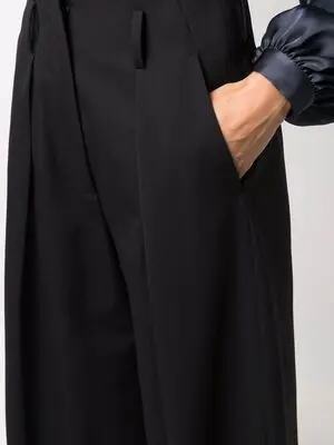 Alberto Biani Mid-rise Palazzo Trousers - Black