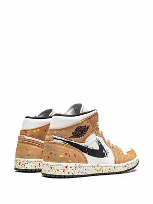 JORDAN Air 1 Mid Se Brushstroke Sneakers - Brown