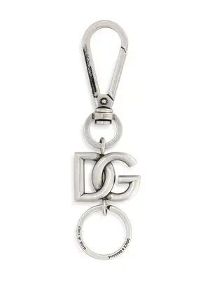 Dolce & Gabbana Logo Plaque Keyring - Silver