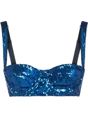 Dolce & Gabbana Sequin-embellished Bra - Blue