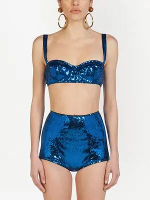 Dolce & Gabbana Sequin-embellished Bralette - Blue