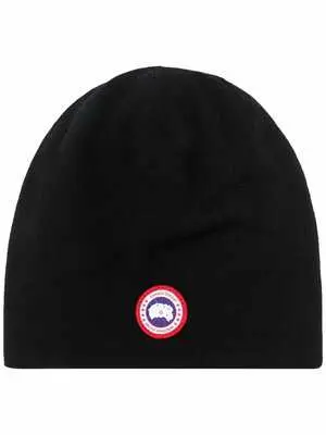 Canada Goose Logo-patch Detail Beanie - Black