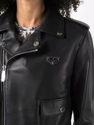 Philipp Plein Leather Biker Jacket