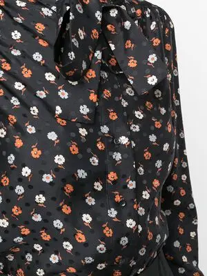 Saint Laurent Floral-print Long-sleeve Blouse