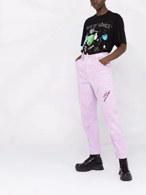 Stella McCartney Logo-embroidered Tapered Jeans - Purple