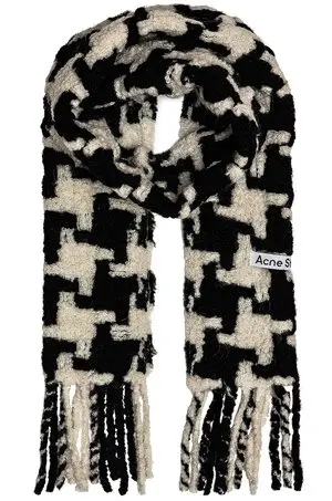 Acne Studios Vadik Scarf In Black,white - White & Black