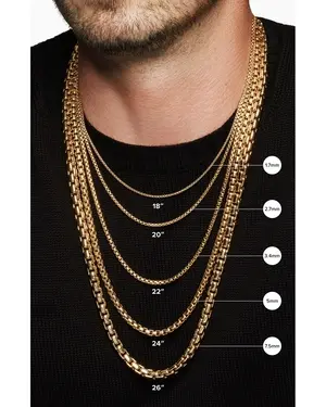 David Yurman 18k Yellow Box Chain Necklace - Gold