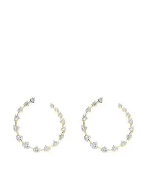 JADE TRAU 18kt Yellow Diamond Crescent Hoop Earrings - Gold