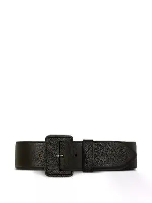 Maison Vaincourt Pebbled-texture Leather Buckle Belt - Black