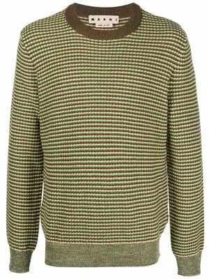Marni Striped Knit Jumper - Green
