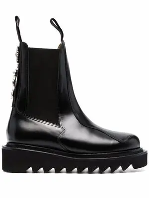 Toga Ridged Sole Chelsea Boots - Black